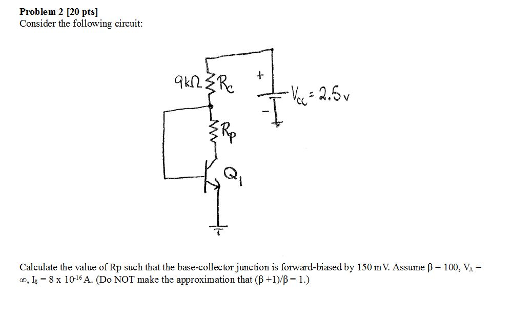 Solved Consider the following circuit: Calculate the value | Chegg.com