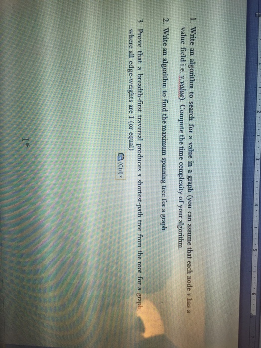 Solved Write An Algorithm To Search For A Value In A Graph