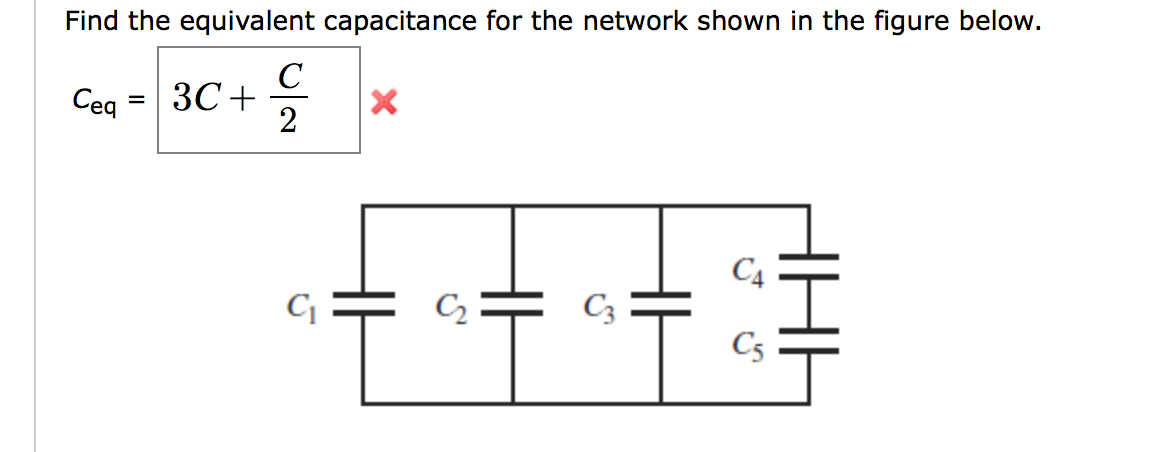 Solved Find the equivalent capacitance for the network shown | Chegg.com
