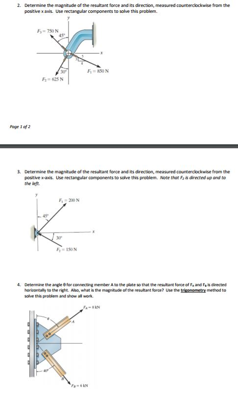 Solved Determine the magnitude of the resultant force and | Chegg.com