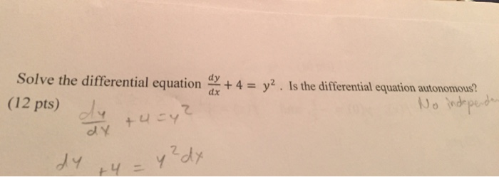 Solved Solve the differential equation dy/dx + 4 = y^2. is | Chegg.com