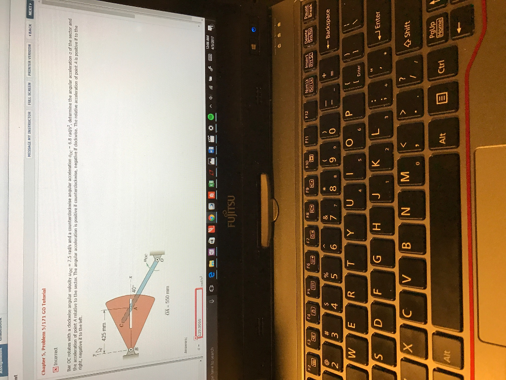 Solved Bar Oc Rotates With A Clockwise Angular Velocity