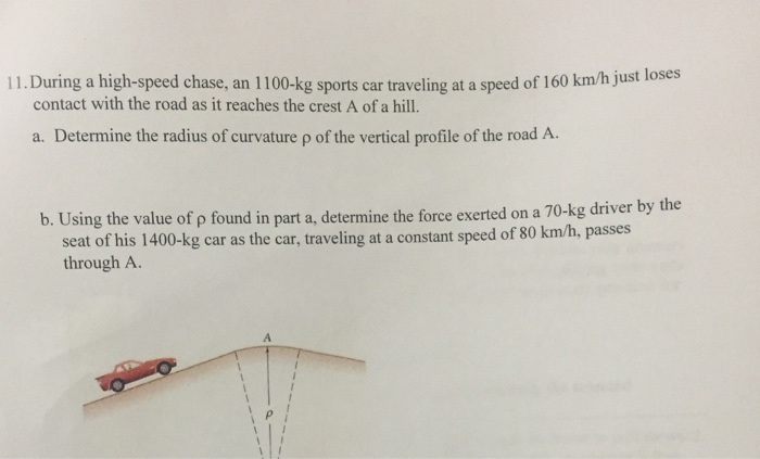 Solved During a high-speed chase, an 1100-kg sports car | Chegg.com