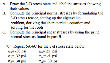Solved Draw the 3-D stress state and label the stresses | Chegg.com