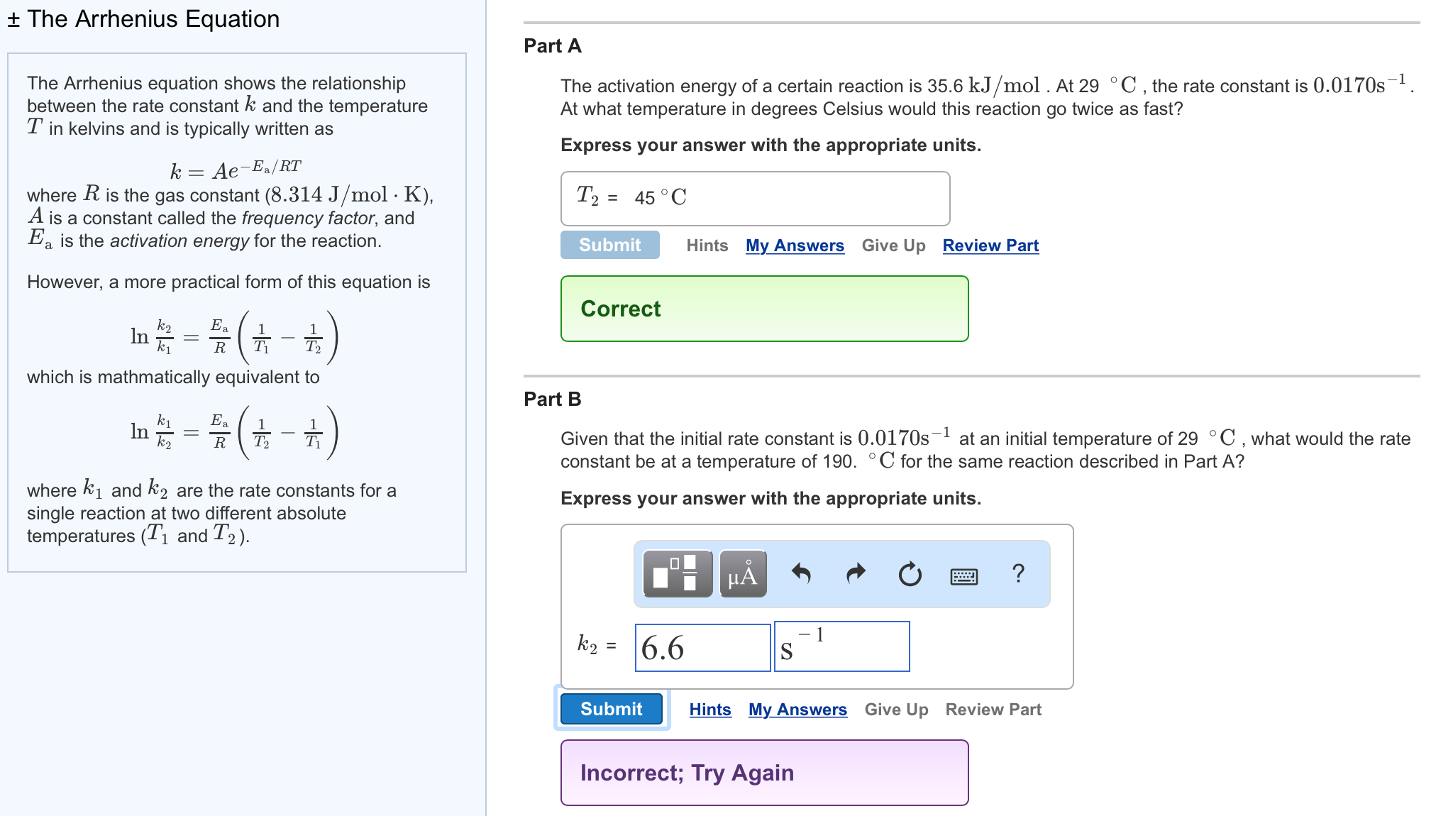 Solved The Arrhenius equation shows the relationship between | Chegg.com