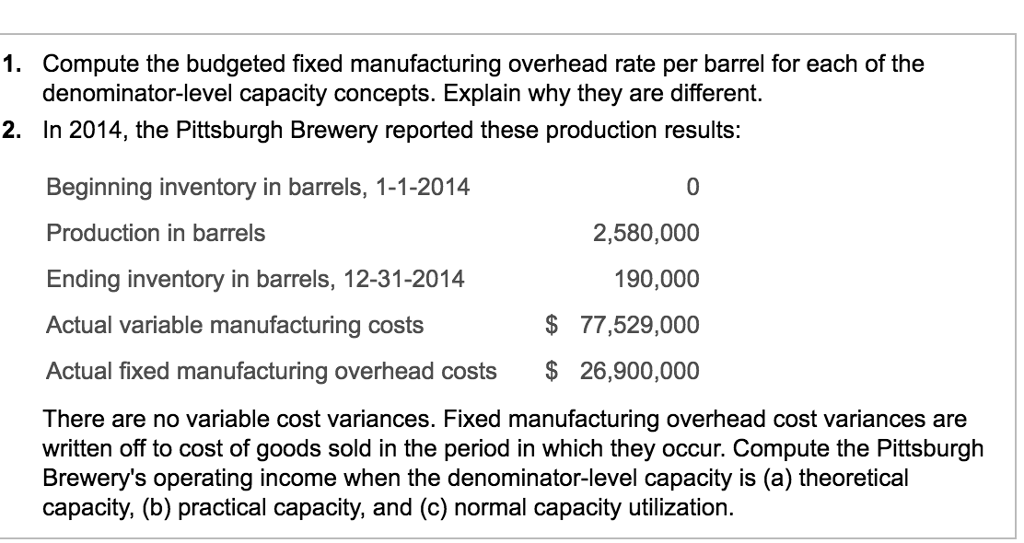 Solved Super Lager has just purchased the Pittsburgh | Chegg.com