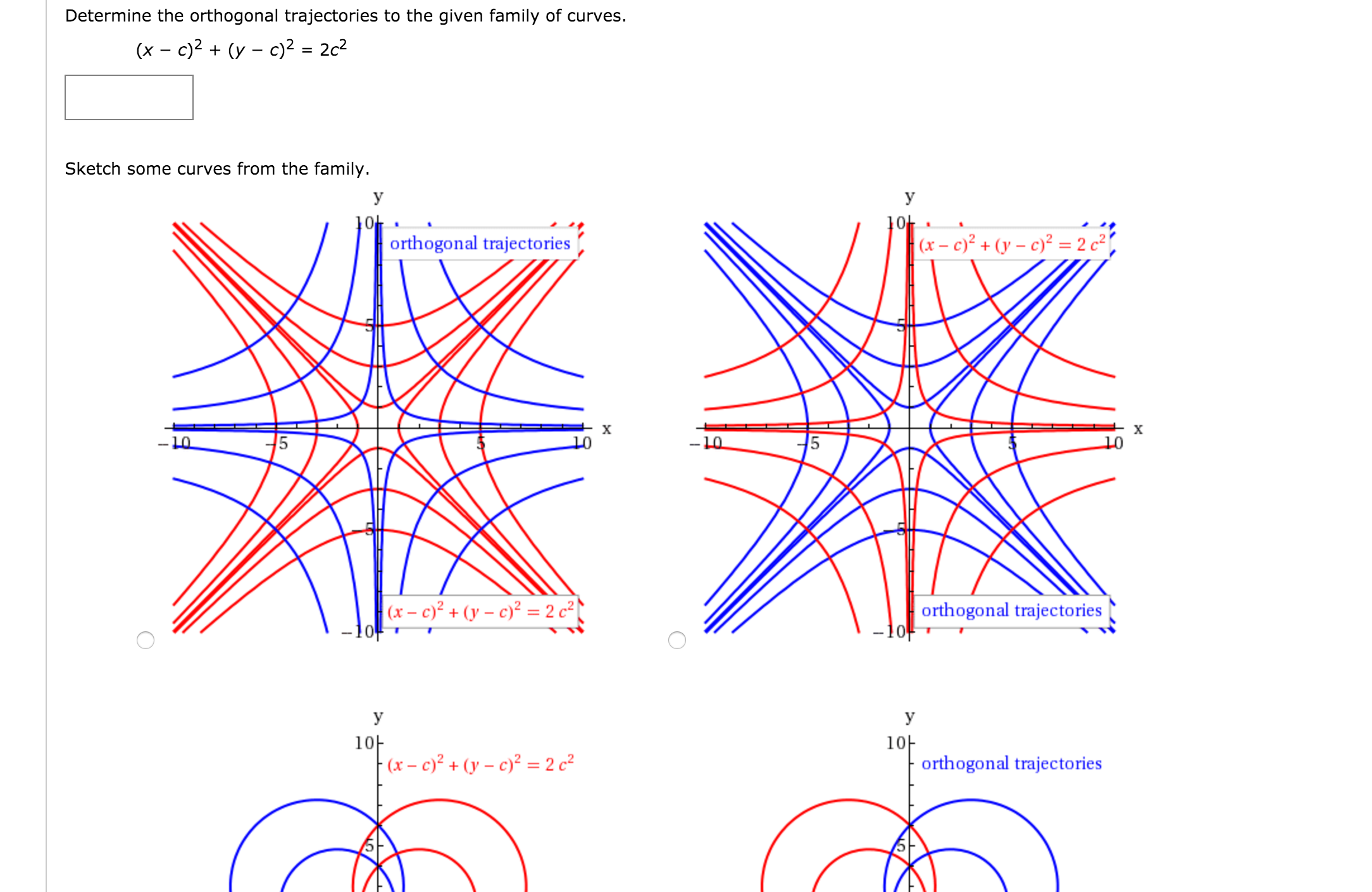 Solved Determine The Orthogonal Trajectories To The Given
