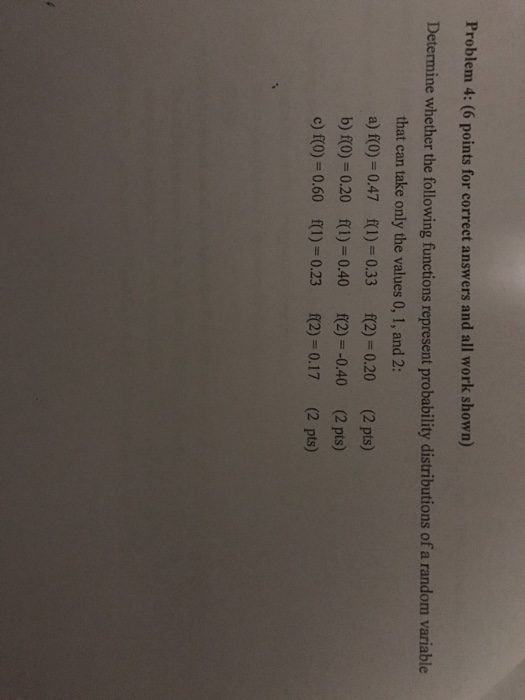 Solved Determine Whether The Following Functions Represent