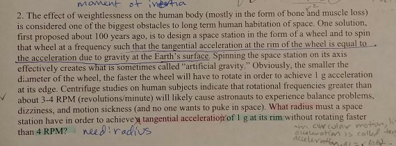 Solved 2. The effect of weightlessness on the human body | Chegg.com
