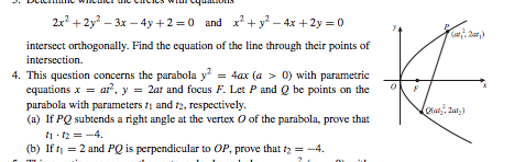 Solved This question concerns the parabola y 2 = 4ax(a > 0) | Chegg.com