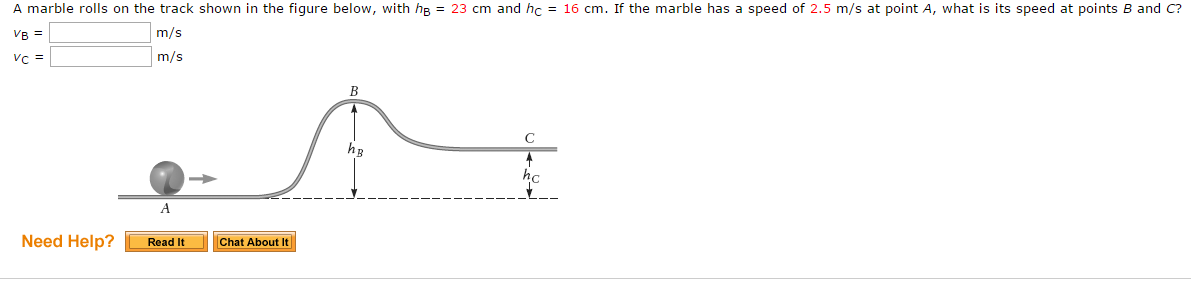 Solved The marble rolls on the track shown in the figure | Chegg.com
