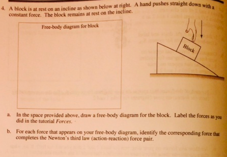 Solved block is at rest on an incline as shown below at | Chegg.com