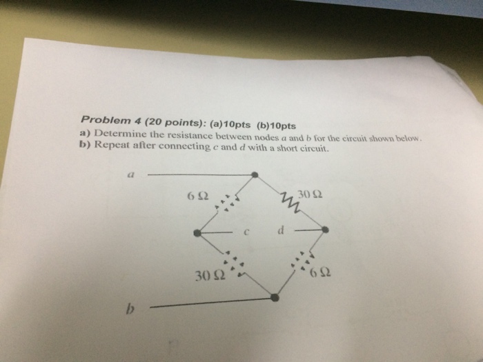 Solved Determine the resistance between nodes a and b for | Chegg.com