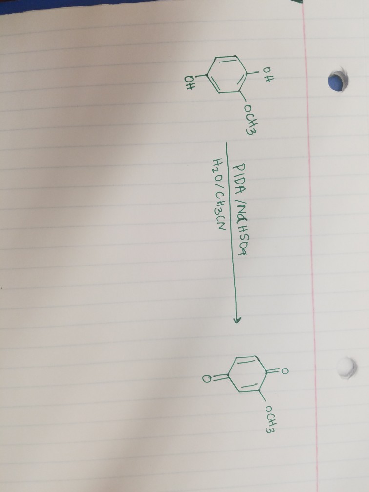 Solved -OCH3 PIDA /Nd HS04 H20/CH3CN oCH3 | Chegg.com
