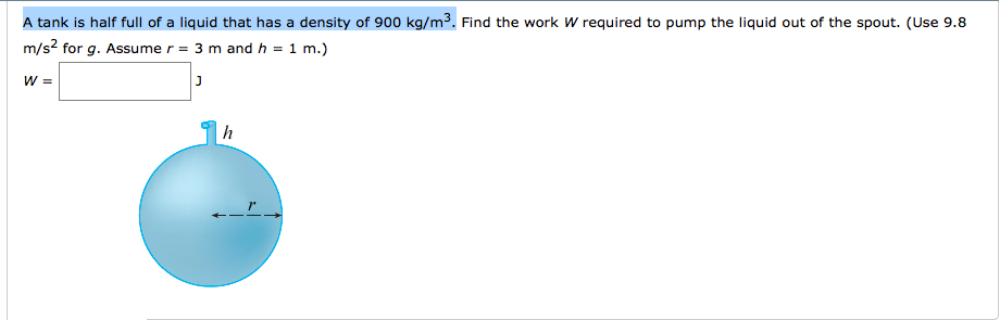 Solved A tank is full of water. Find the work W required to | Chegg.com