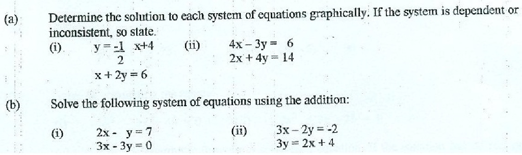 Solved Determine the solution to each system of equations | Chegg.com