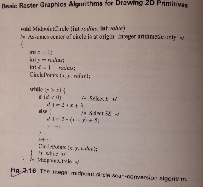 Solved 3.18 Extend the midpoint algorithm for scan | Chegg.com