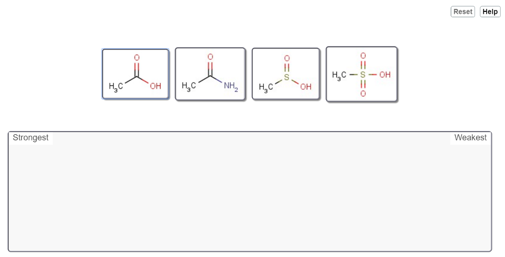 Solved Rank the following organic acids in order of acidity, | Chegg.com