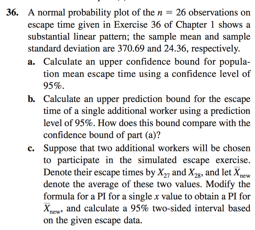 Solved 36. A normal probability plot of the 26 observations | Chegg.com