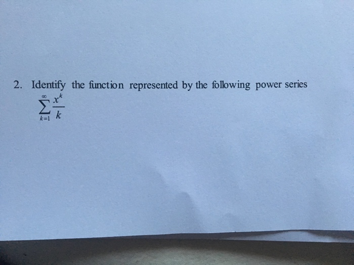 Solved Identify the function represented by the following | Chegg.com