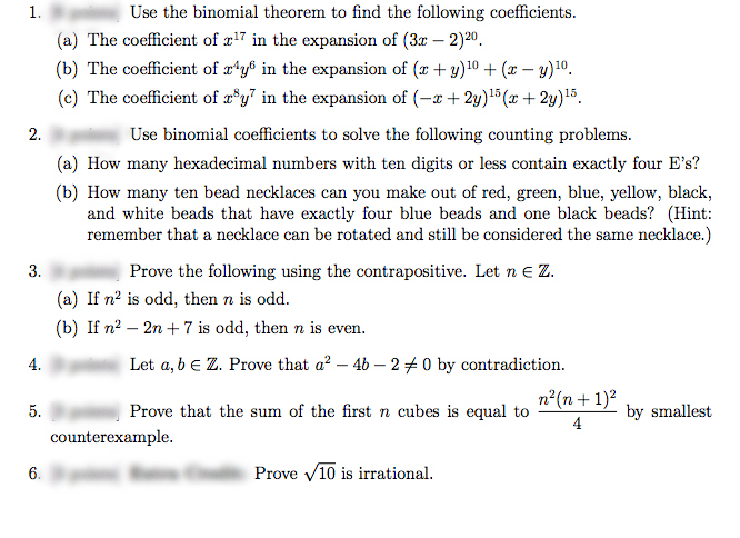 Solved Use the binomial theorem to find the following | Chegg.com