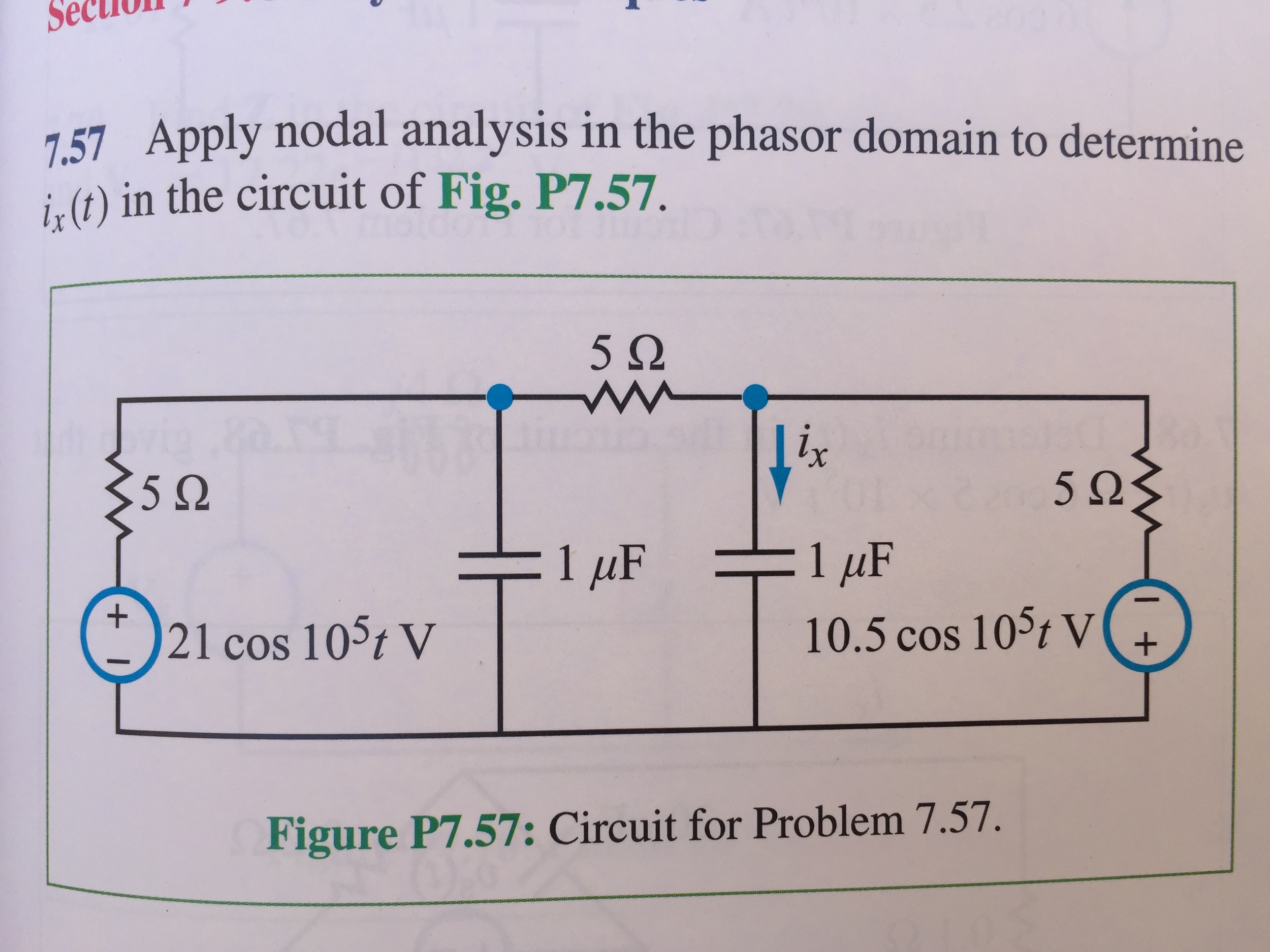Solved Apply nodal analysis in the phasor domain to | Chegg.com