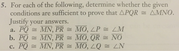 Solved 5. For each of the following, determine whether the | Chegg.com