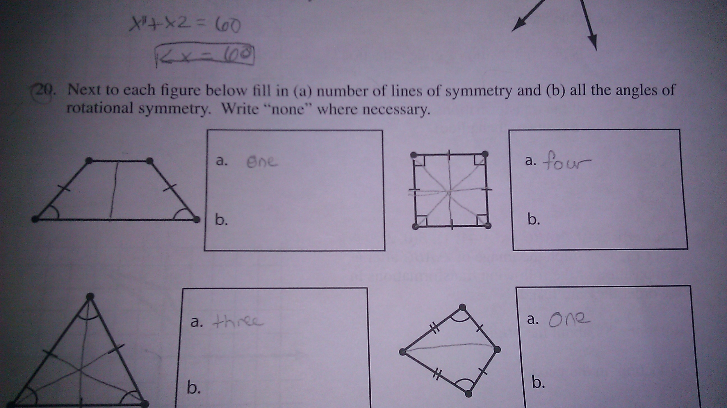 Solved 20. Next to each figure below fill in (a) number of | Chegg.com