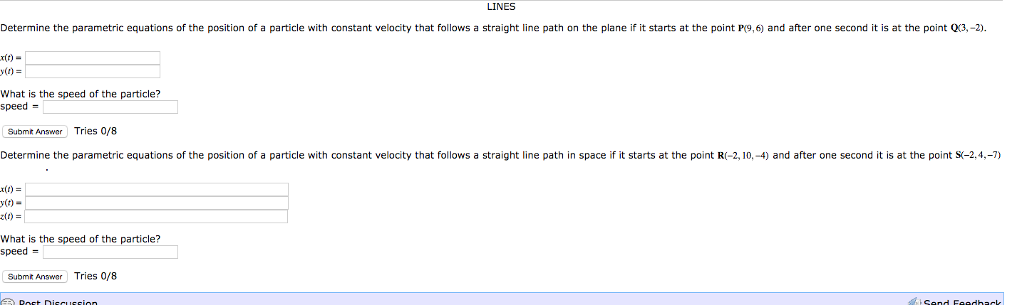 Solved Determine the parametric equations of the position of | Chegg.com