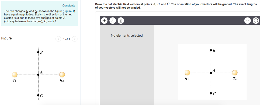 Solved Draw the net electric field vectors at points A, B, | Chegg.com