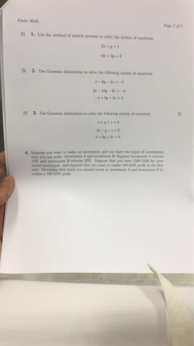 Solved Use the method of matrix inverses to solve the system | Chegg.com