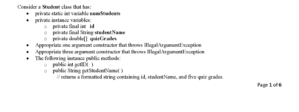 Solved Consider a Student class that has: private static int | Chegg.com