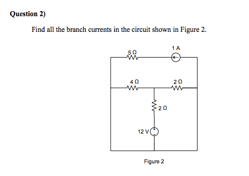 Solved Find all the branch currents in the circuit shown in | Chegg.com
