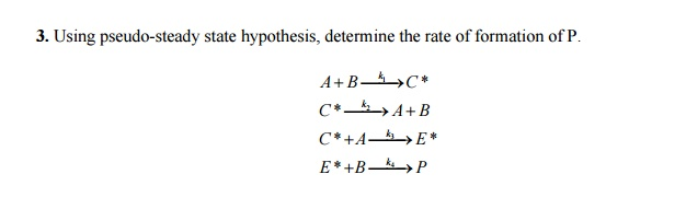 Solved Using pseudo-steady state hypothesis, determine the | Chegg.com