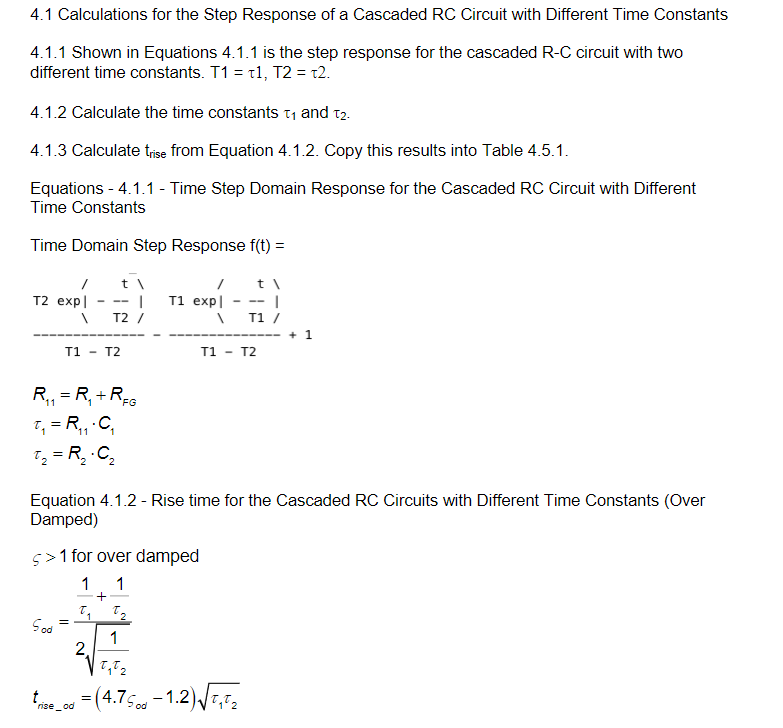 Solved Procedure 3 - Step Response of a Cascaded RC Circuit | Chegg.com