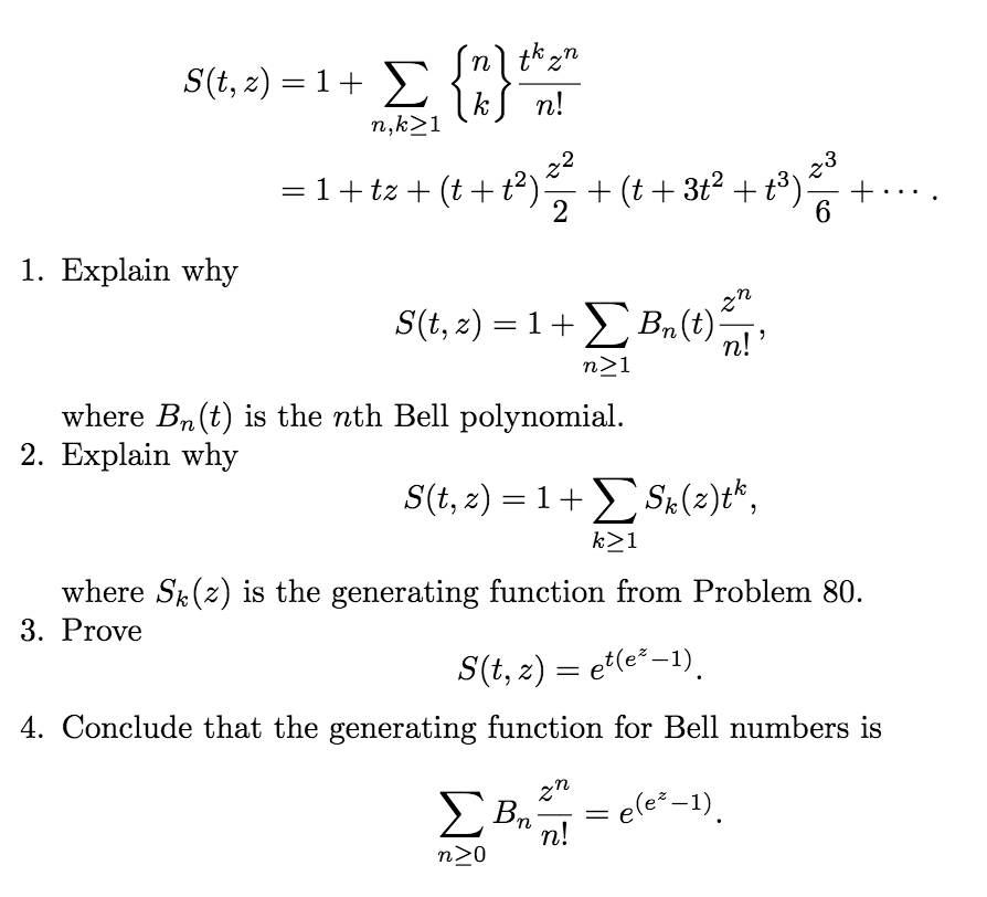 Problem 83. Let S(t, 2) denote the bivariate | Chegg.com