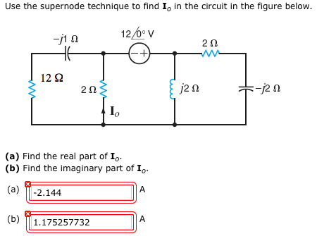 Solved Use the supernode technique to find Io in the circuit | Chegg.com