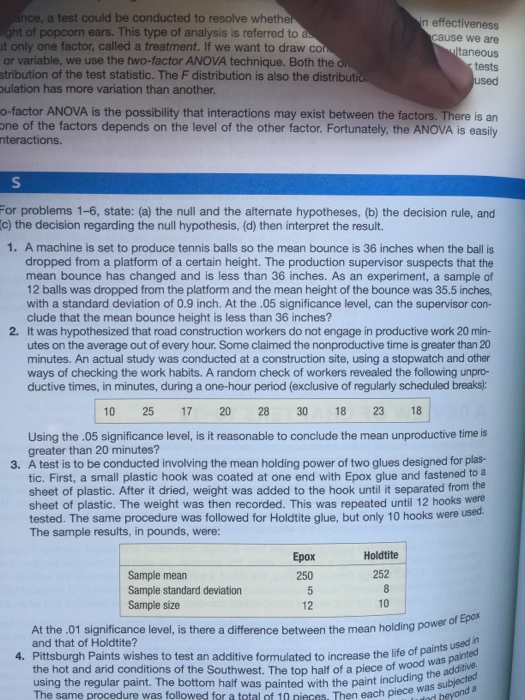 Solved A machine is set to produce tennis so the mean bounce | Chegg.com