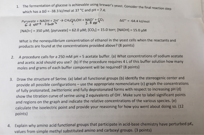 Solved The fermentation of glucose is achievable using | Chegg.com