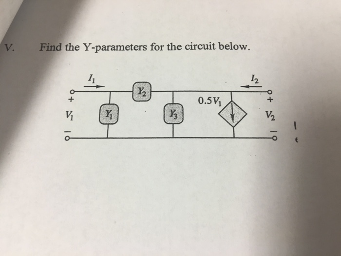 Solved Find the Y-parameters for the circuit below. | Chegg.com
