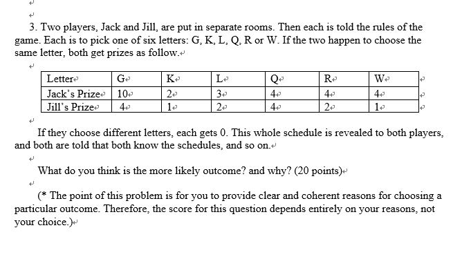 Solved Hi can i get help for this game theory problem? A | Chegg.com