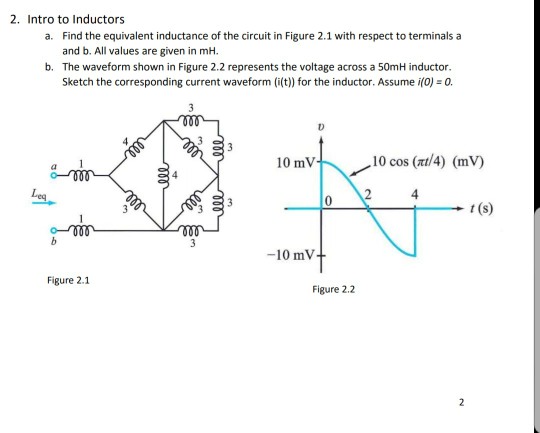 Solved 2. Intro to Inductors Find the equivalent inductance | Chegg.com
