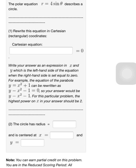 Solved The polar equation r = 4 sin theta 6 describes a | Chegg.com