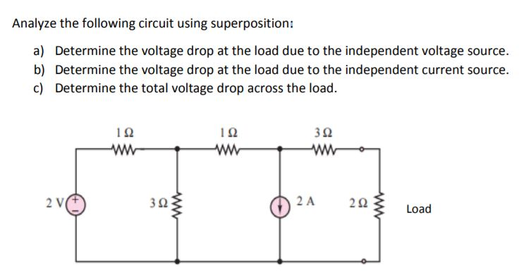 Solved Analyze the following circuit using superposition: a) | Chegg.com