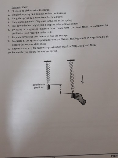 EXPERIMENT 3 FRICTION . To determine the spring | Chegg.com