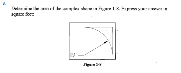 Solved 8. Determine the area of the complex shape in Figure | Chegg.com