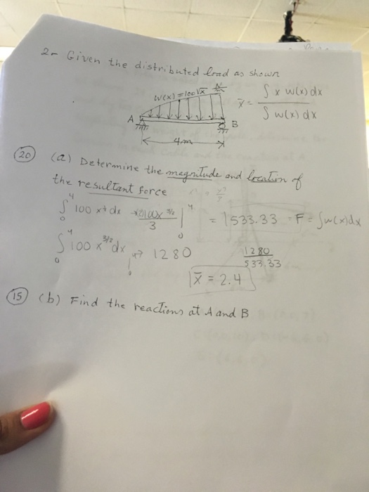 Solved Given the distributed load as shown Determine the | Chegg.com