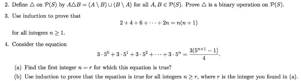 Solved 2. Define Δ on P(S) by AA-(A \ B) U (B、A) for all A, | Chegg.com