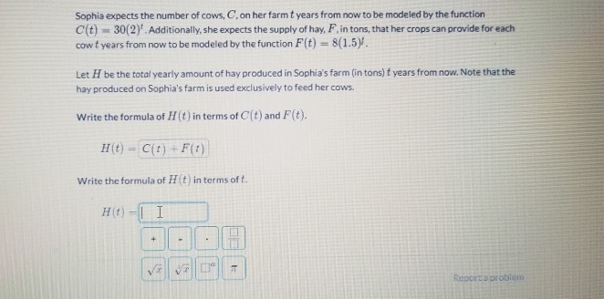 Solved Sophia expects the number of cows, C,on her farm t | Chegg.com