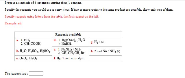 Solved Propose a synthesis of 4-octanone starting from | Chegg.com